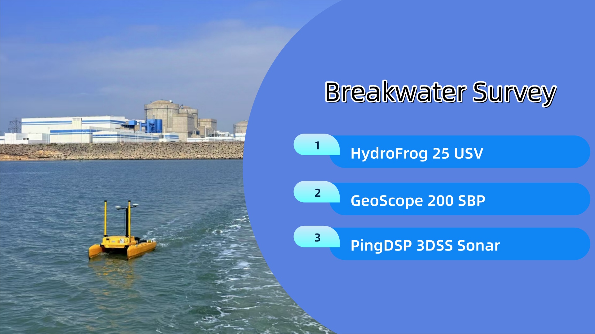 Breakwater Survey using HydroFrog 25 USV with GeoScope 200 and Ping3DSS sonar - Geo-matching