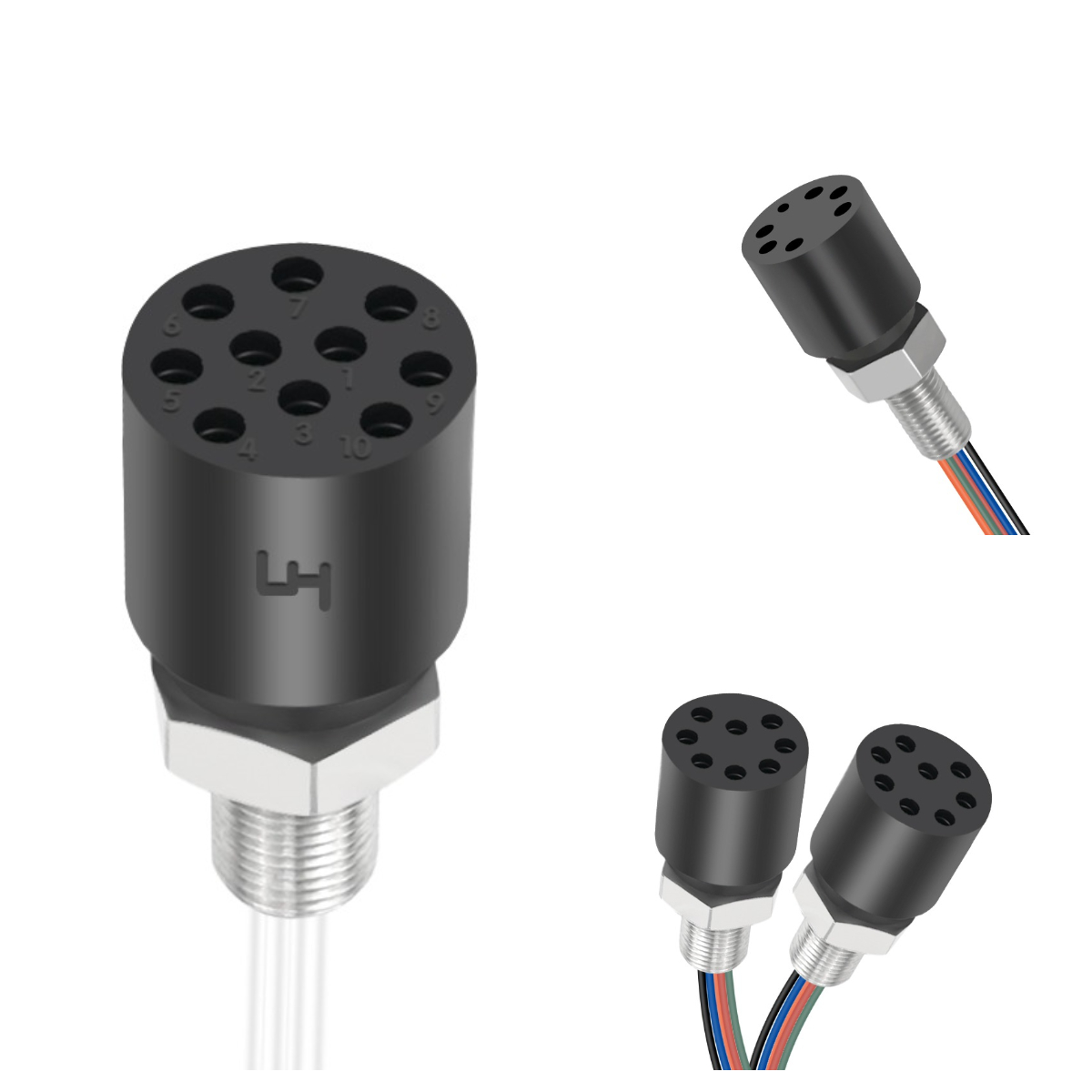 Circular Series 6/8/10 Pins Female Stainless Steel Bulkhead Connector ...