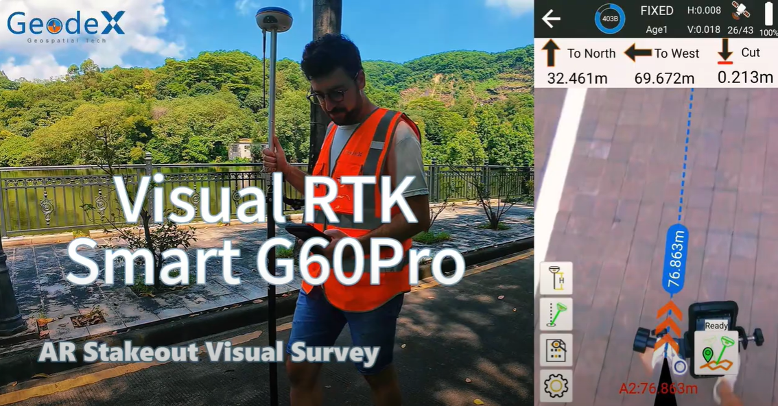 Visual RTK AR Stakeout Geodetic GNSS Receiver G60Pro - Geo-matching