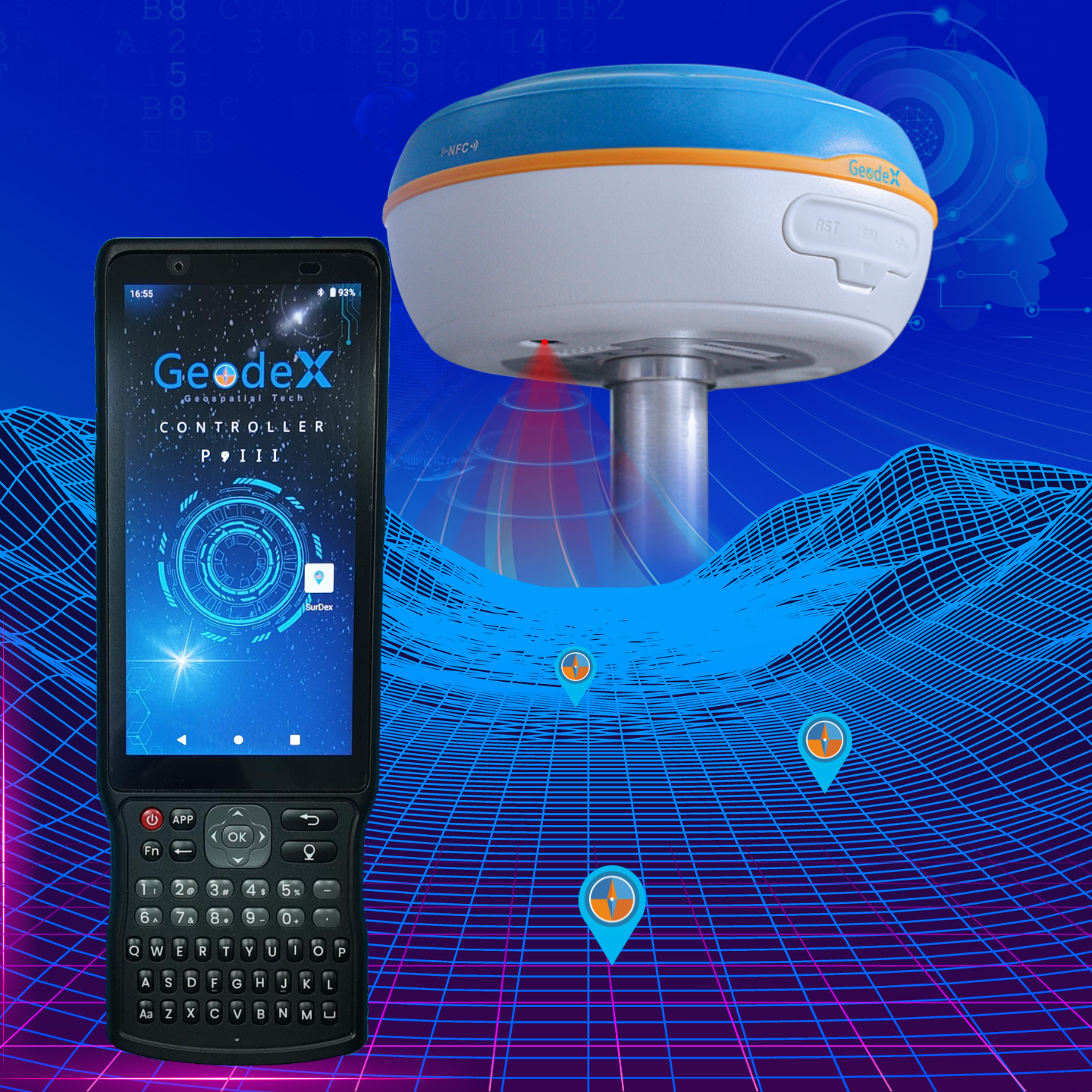 Geodex G60Plus Visual Survey IMU RTK GNSS Receiver with integrated AR Stakeout Technology - Geo ...