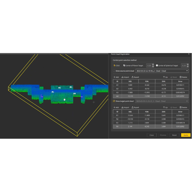 Trion Model Point Cloud Processing Software - Geo-matching
