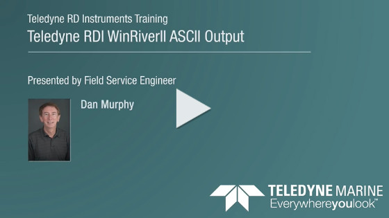 Product Training Video - Teledyne RDI - WinRiverII ASCII Output - Geo ...