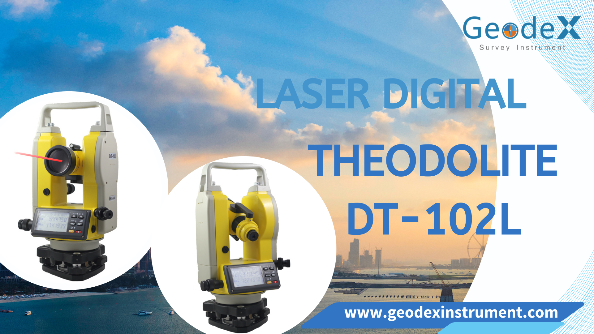Dual-display LCD Screen Accurate Digital Theodolite for topographic ...