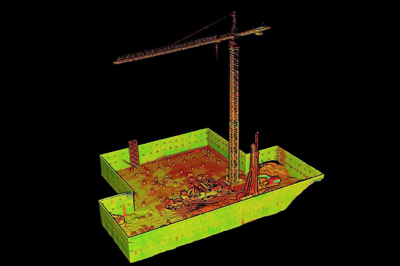 SLAM scanning walls of construction site - Geo-matching